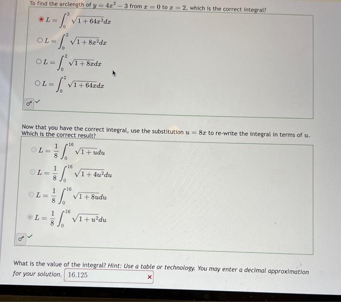 Solved Surface area =∫1.54f(x)dx where f(x)= Now integrate | Chegg.com