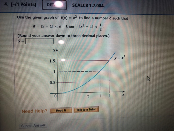 Solved 1. [-/1 Points] DETAILS SCALC8 1.7.001. Use the given | Chegg.com