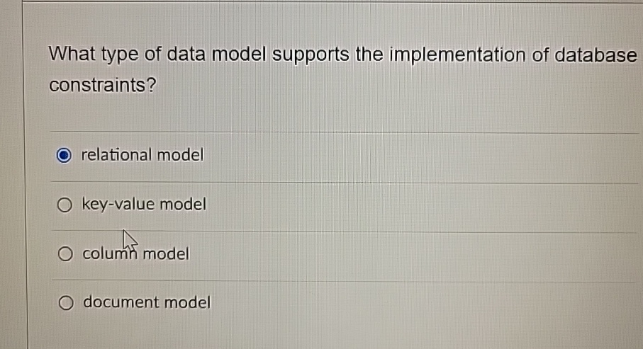 Solved What type of data model supports the implementation | Chegg.com Solved What type of data model supports the implementation | Chegg.com