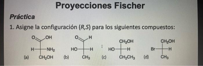 Solved Proyecciones Fischer Práctica 1. Asigne la | Chegg.com