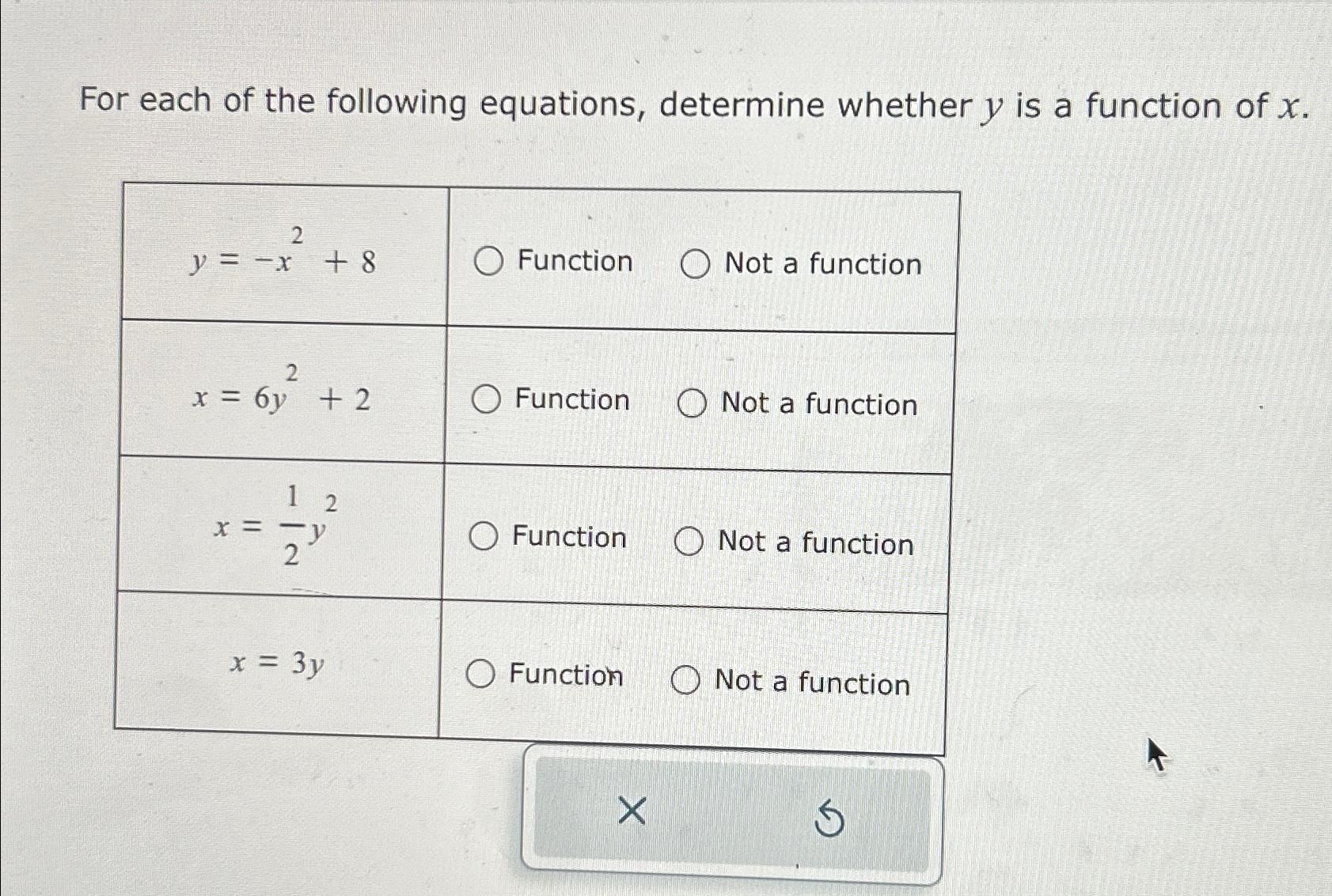 For Each Of The Following Equations Determine