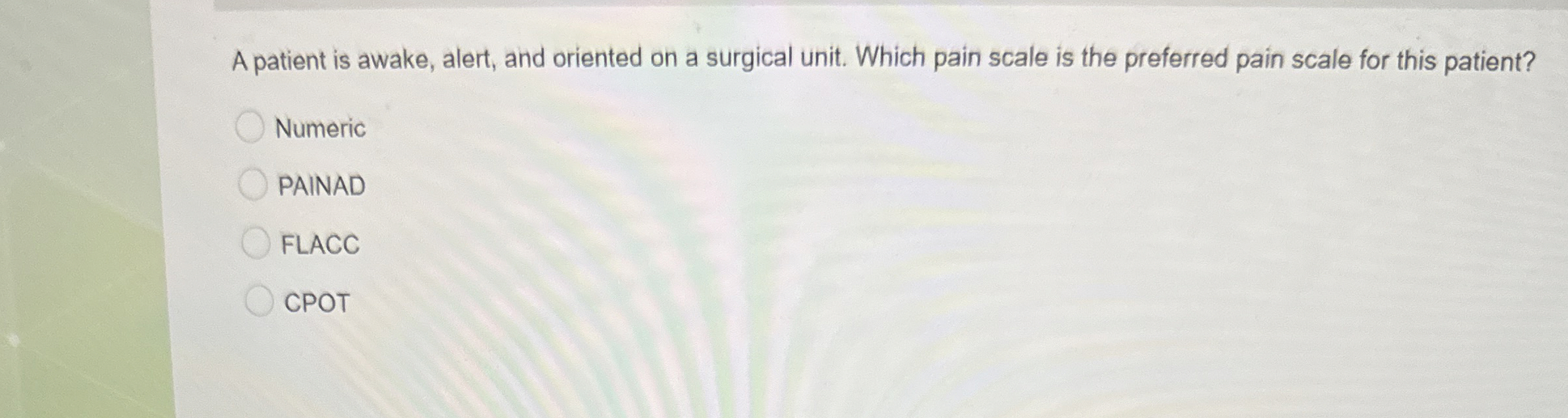 Solved A patient is awake, alert, and oriented on a surgical | Chegg.com