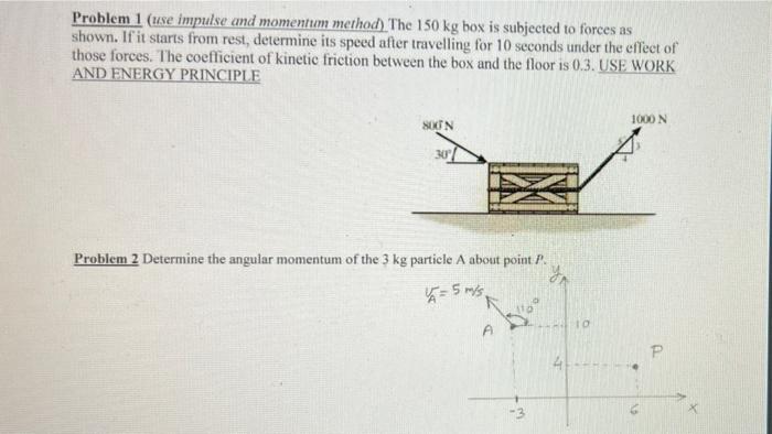 Solved Problem 1 (use impulse and momentum method) The 150 | Chegg.com