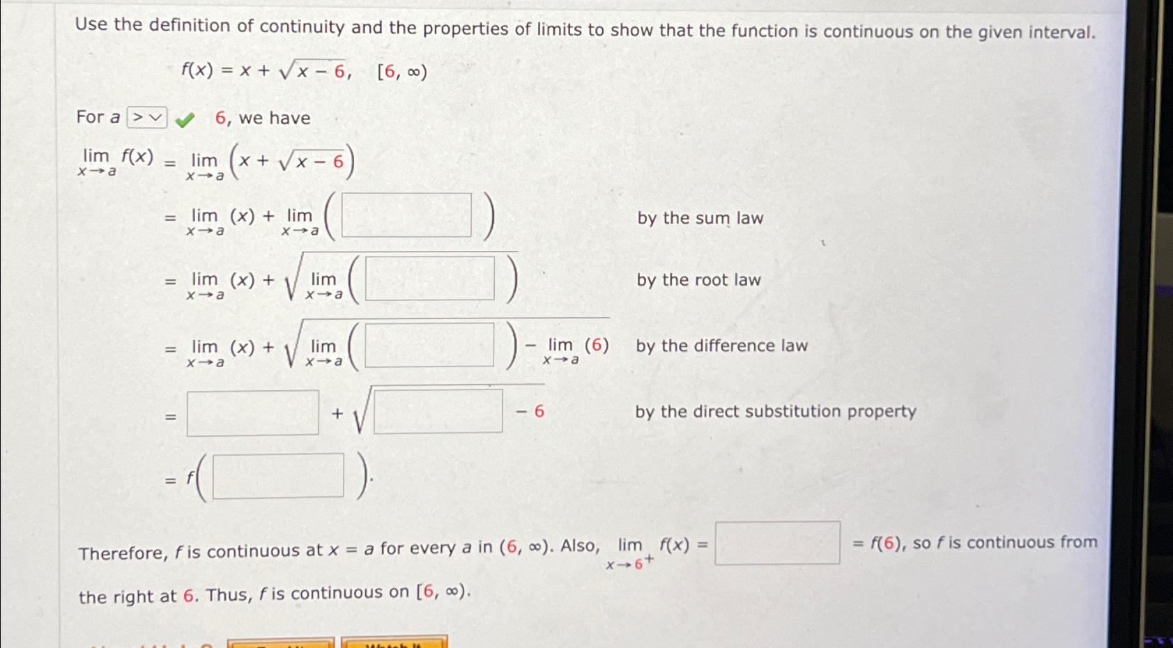 Solved Use the definition of continuity and the properties | Chegg.com