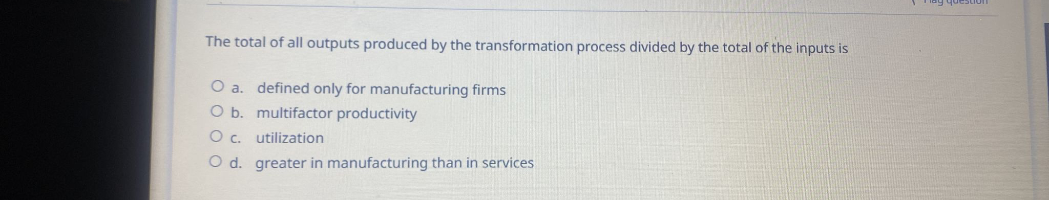 Solved The total of all outputs produced by the | Chegg.com