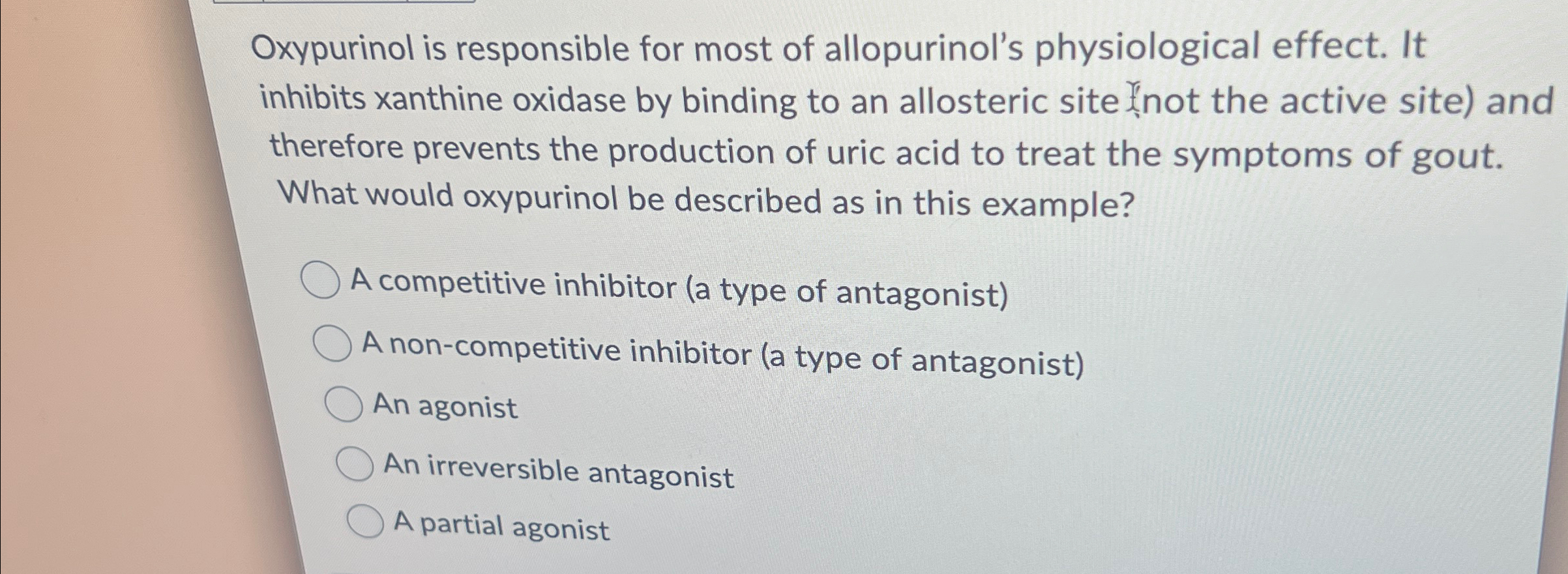 Solved Oxypurinol is responsible for most of allopurinol's | Chegg.com