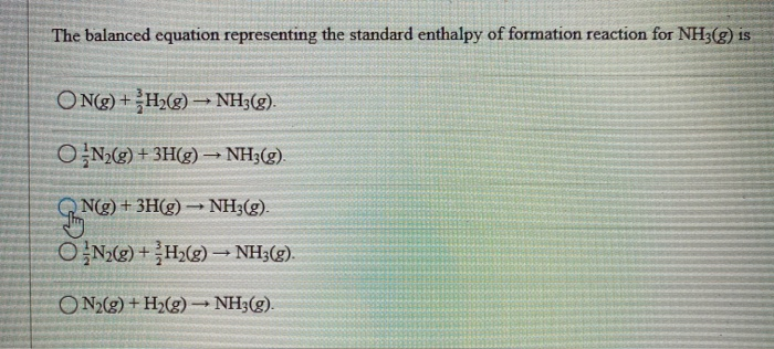 Solved The balanced equation representing the standard | Chegg.com