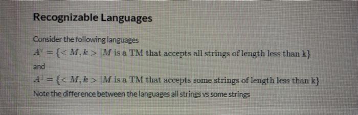 Solved We want to show that A is recognizable. We have | Chegg.com