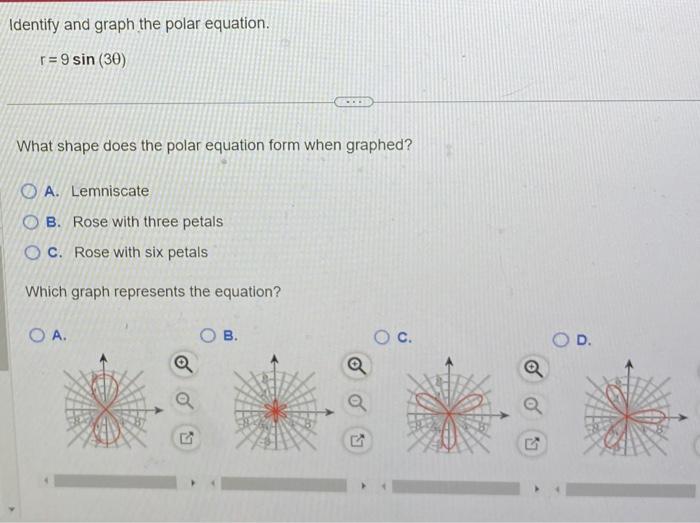 Solved Identify and graph the polar equation. r=9sin(3θ) | Chegg.com
