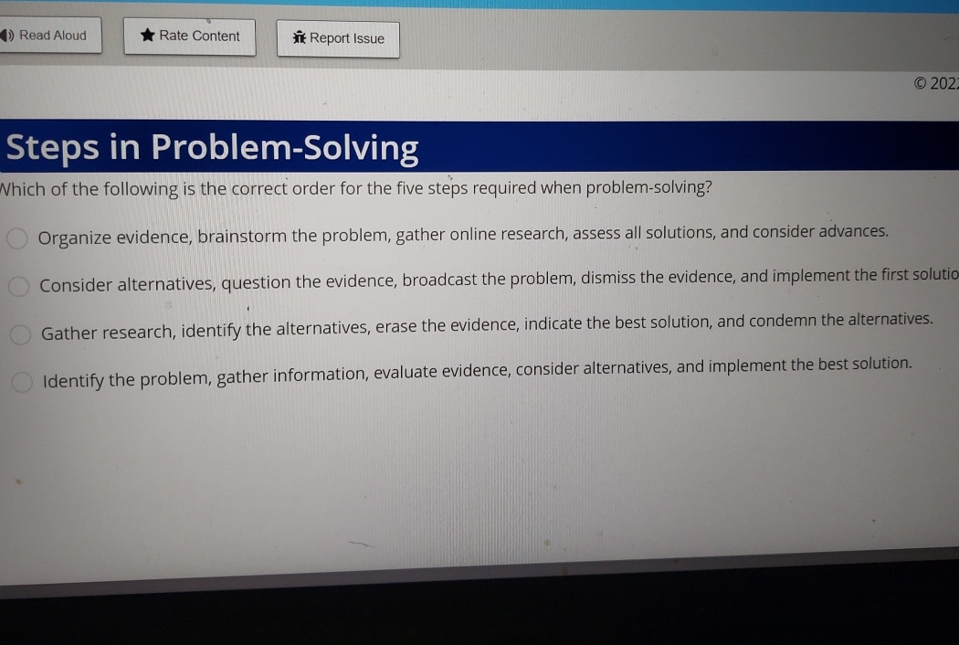 Solved Steps in Problem-SolvingWhich of the following is the | Chegg.com