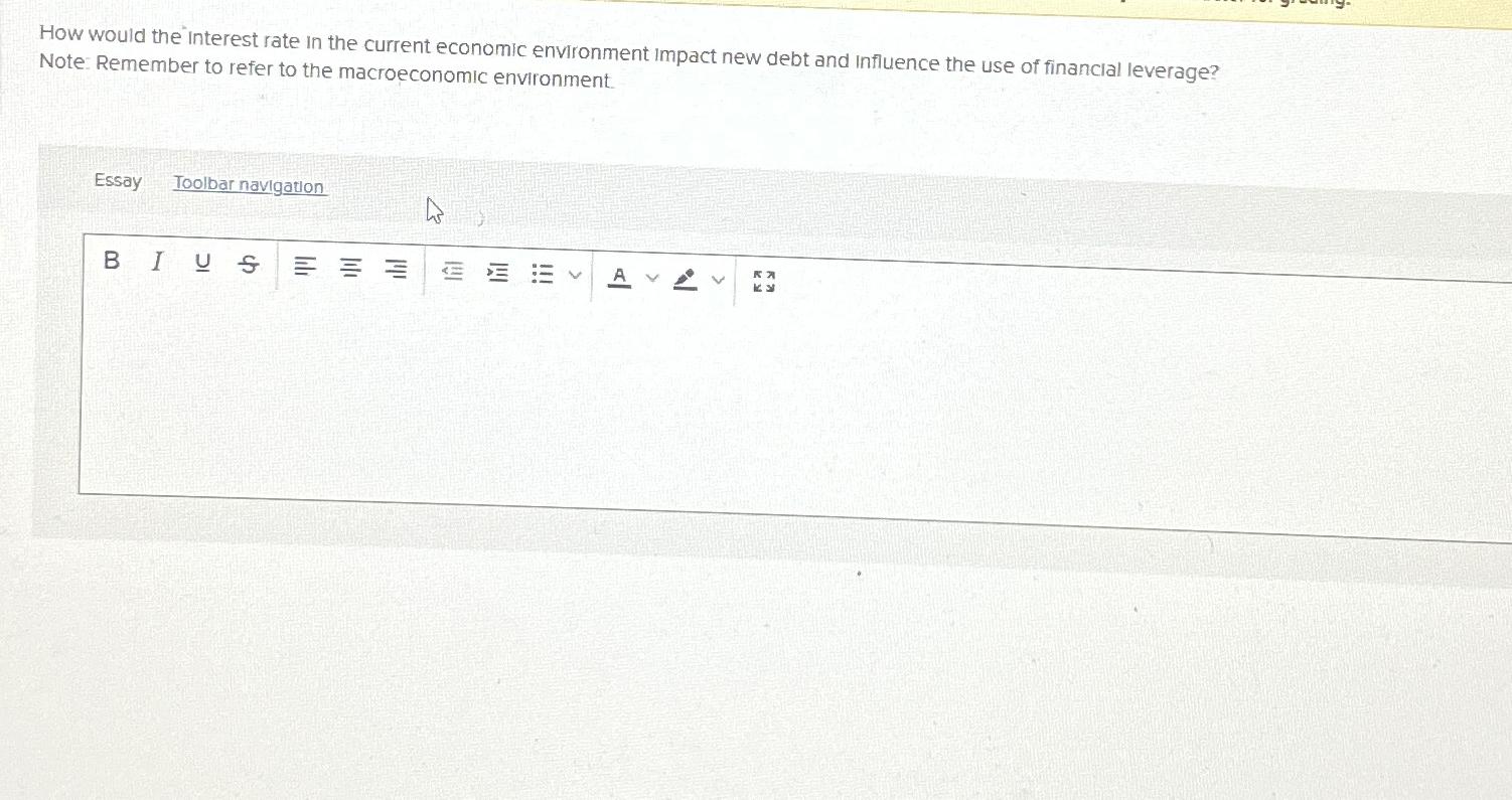 Solved How would the interest rate in the current economic | Chegg.com