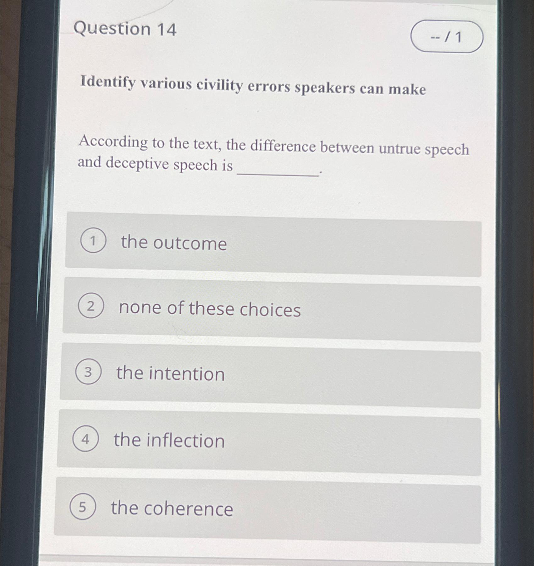 Solved Question 14Identify various civility errors speakers | Chegg.com