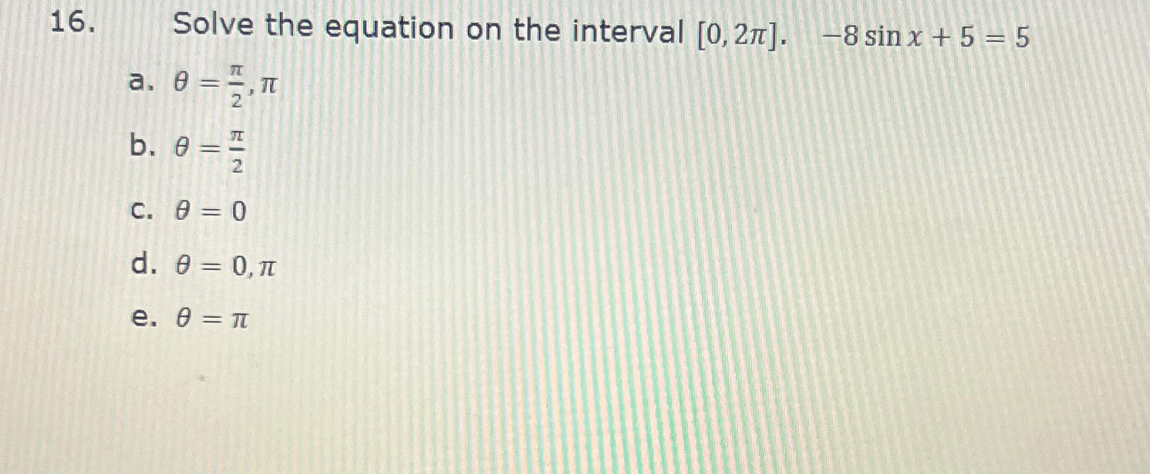 Solved Solve the equation on the interval | Chegg.com