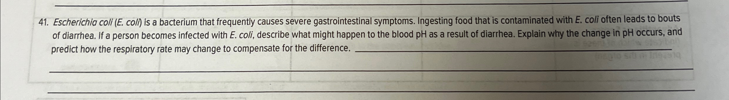 Solved Escherichia coli (E. ﻿col/) ﻿is a bacterium that | Chegg.com