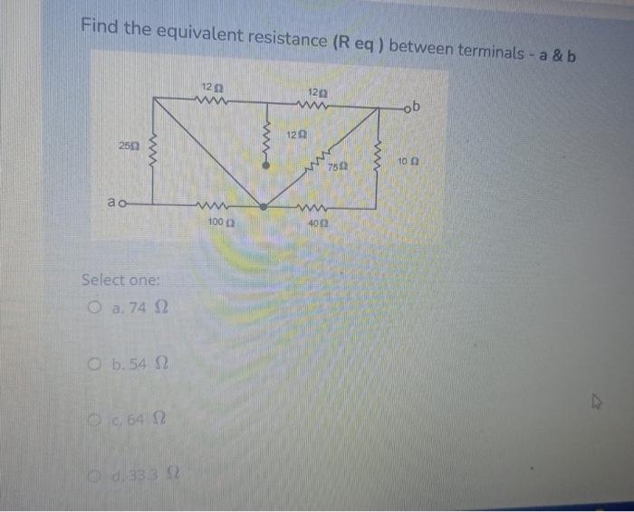 Solved Find the equivalent resistance (R eq ) between | Chegg.com