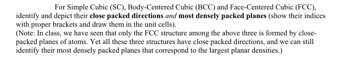 Solved For Simple Cubic (SC), ﻿Body-Centered Cubic (BCC) | Chegg.com