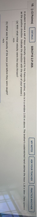 Solved 10. (-/2 points) DETAILS SERCP10 2.P.059. MY NOTES | Chegg.com Solved 10. (-/2 points) DETAILS SERCP10 2.P.059. MY NOTES | Chegg.com