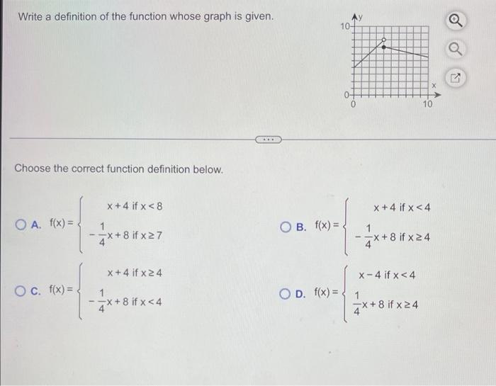 Solved Write a definition of the function whose graph is | Chegg.com