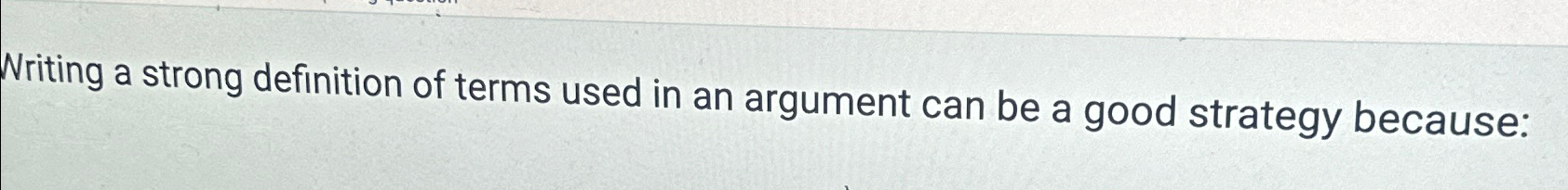 Solved Writing a strong definition of terms used in an | Chegg.com