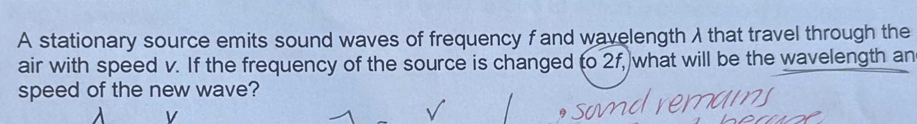 Solved A stationary source emits sound waves of frequency f | Chegg.com