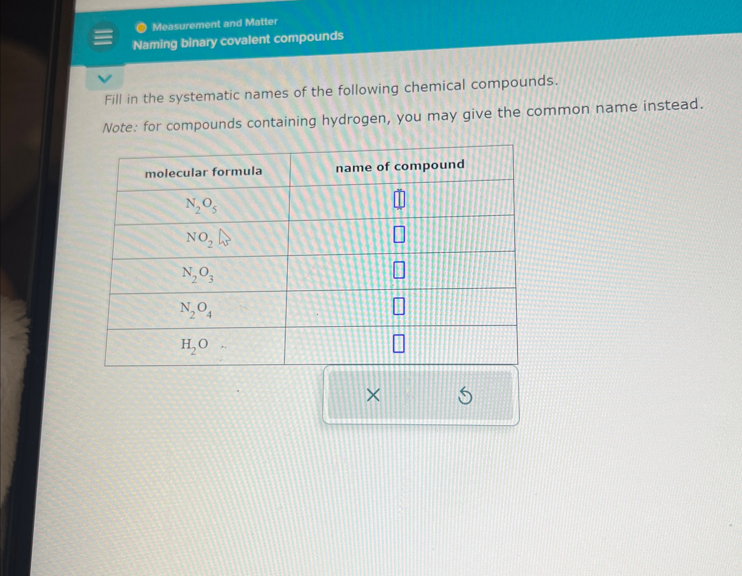 Solved Measurement and MatterNaming binary covalent | Chegg.com