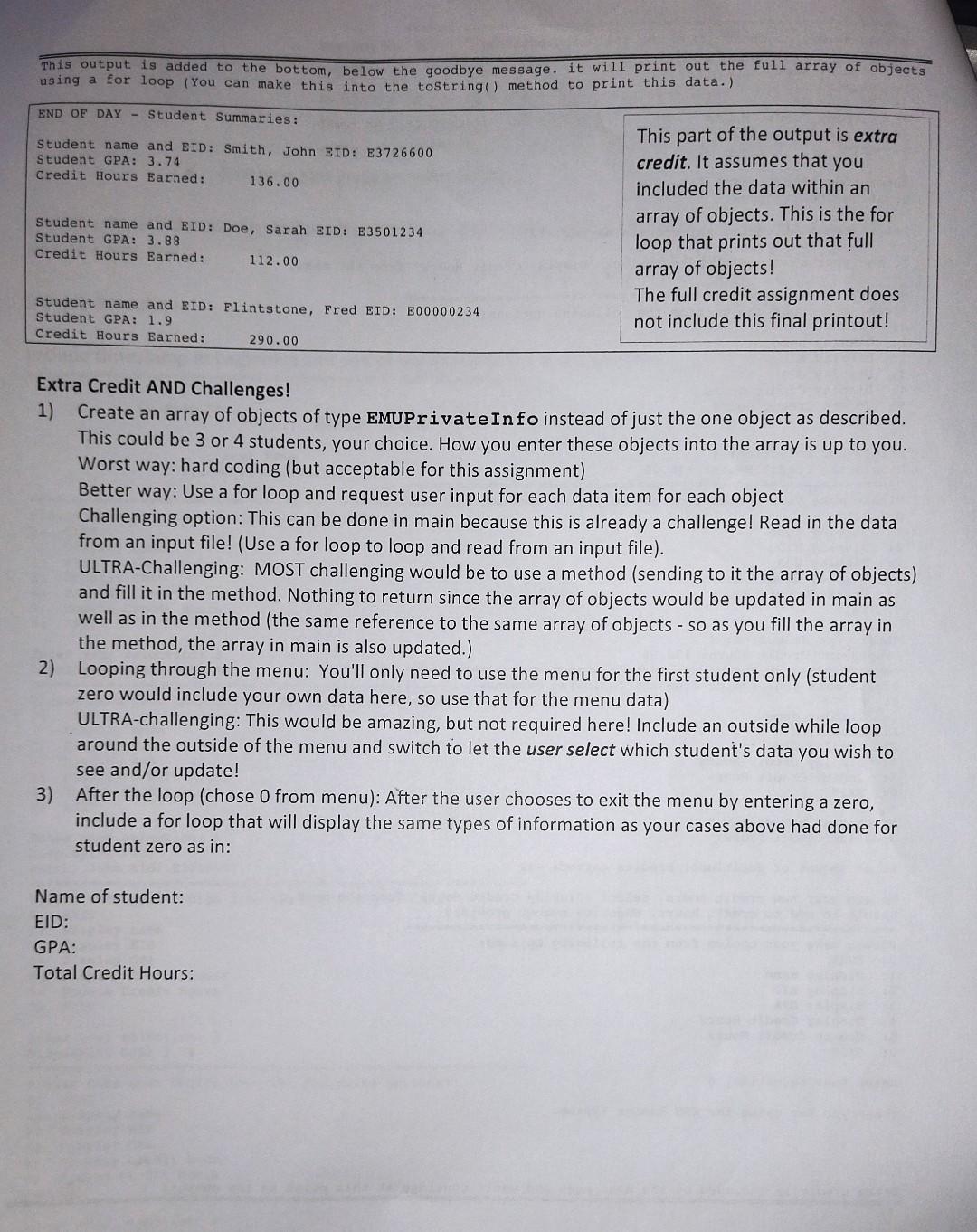 Solved - Invoke the setter method in EMU_Data that adds this | Chegg.com