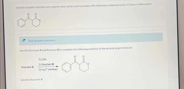 Solved Identify suitable reactants and reagents that can be | Chegg.com