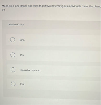 Solved Mendelian inheritance specifies that if two | Chegg.com