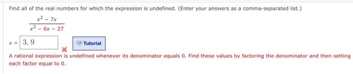 Solved Find all of the real numbers for which the expression | Chegg.com