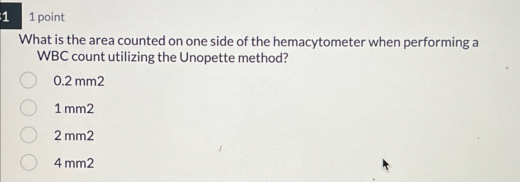 Solved 1 ﻿pointWhat is the area counted on one side of the | Chegg.com