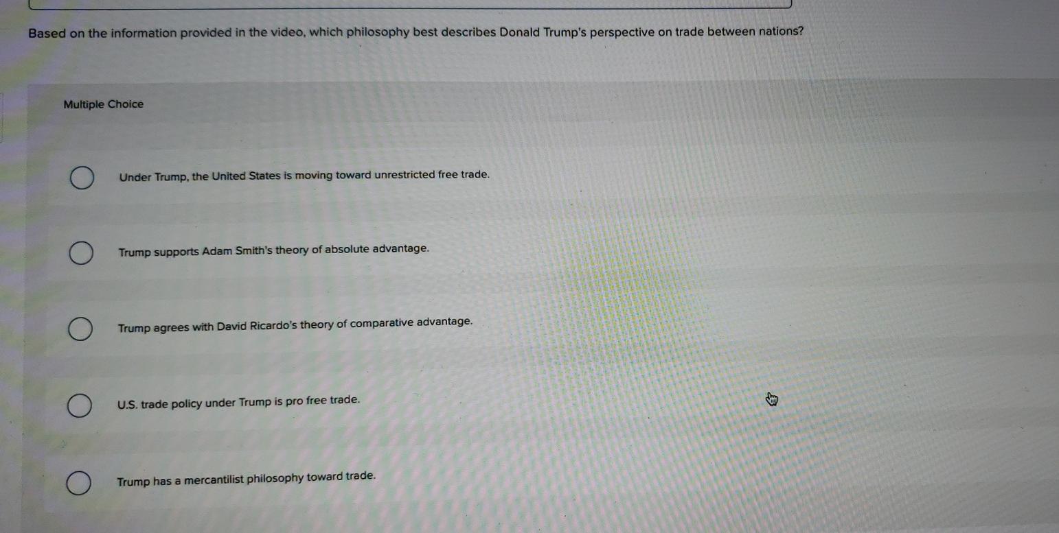 Solved Based on the information provided in the video, which | Chegg.com