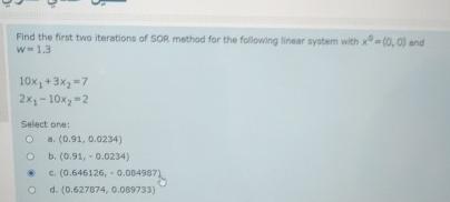 Solved Find the first two iterations of 508 ﻿method for the | Chegg.com