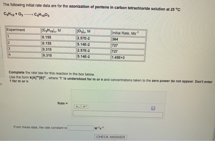 Solved The following initial rate data are for the | Chegg.com