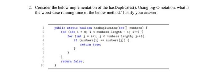 Solved 2. Consider the below implementation of the | Chegg.com