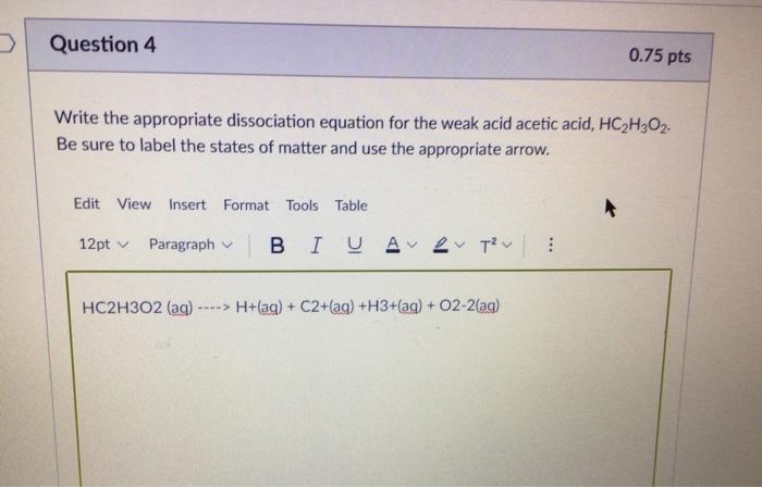 Solved 4) Write the appropriate dissociation equation for | Chegg.com