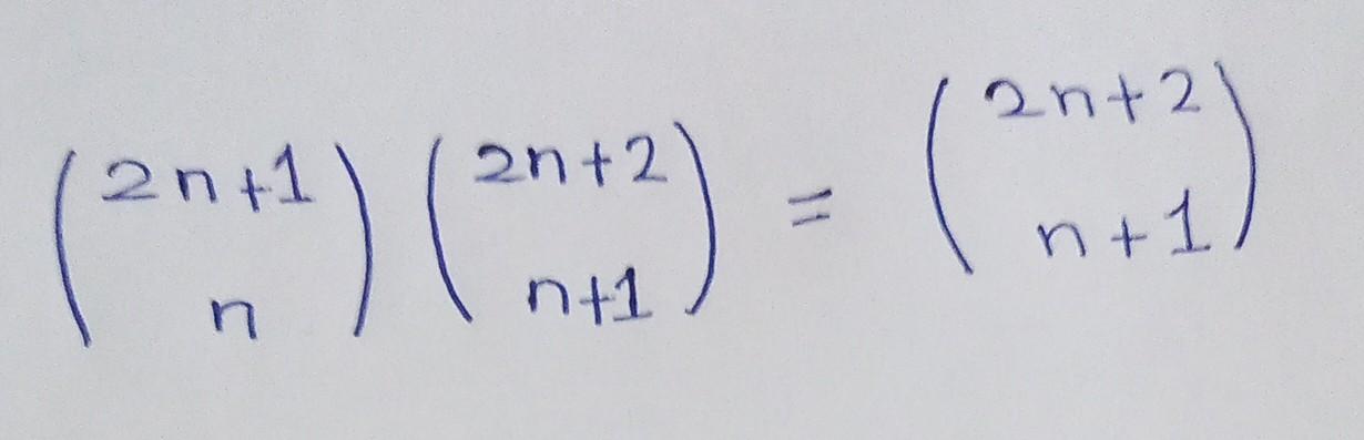 Solved (2n+1n)(2n+2n+1)=(2n+2n+1) | Chegg.com