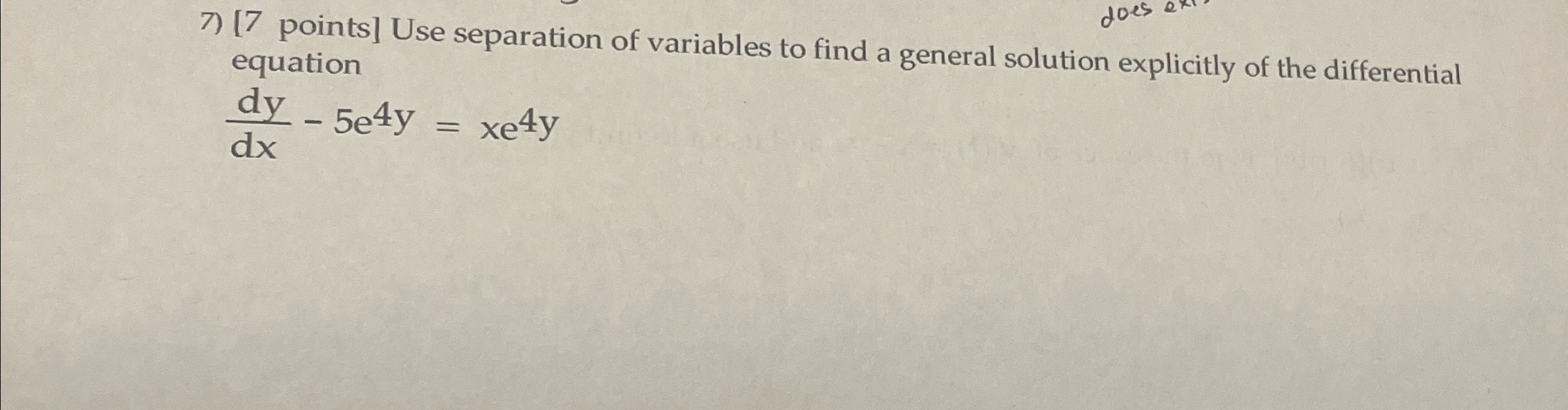 Solved [7 ﻿points] ﻿Use separation of variables to find a | Chegg.com