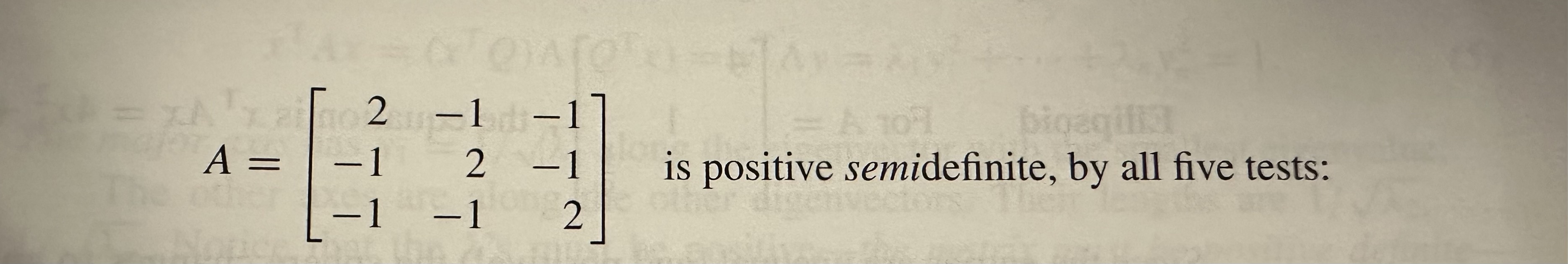 Solved A=[2-1-1-12-1-1-12], ﻿is positive semidefinite, by | Chegg.com