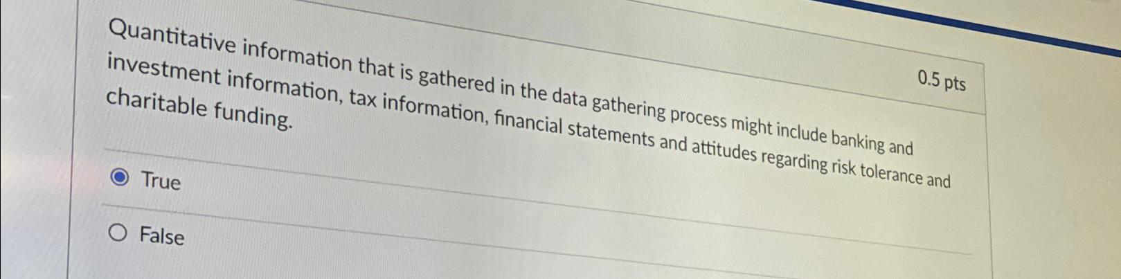 Solved Quantitative information that is gathered in the data | Chegg.com