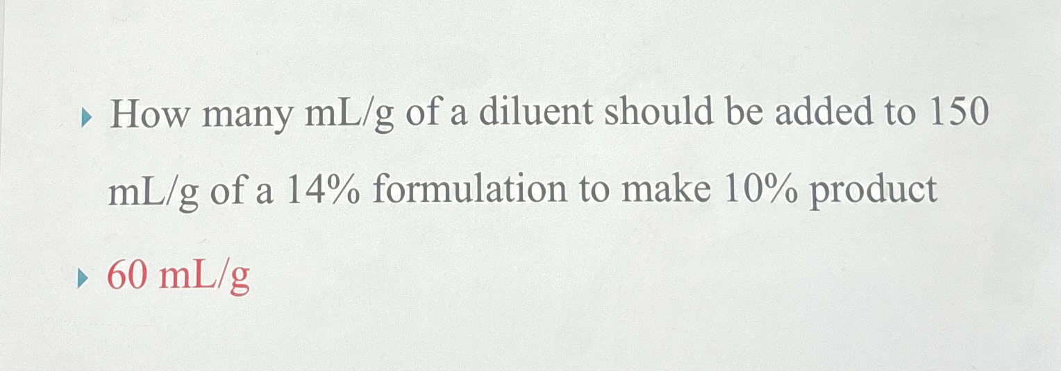 Solved How many mLg ﻿of a diluent should be added to 150 mLg | Chegg.com