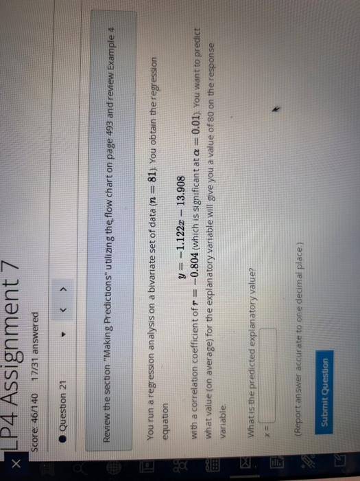 Solved Review the section "Making Predictions" utilizng the | Chegg.com