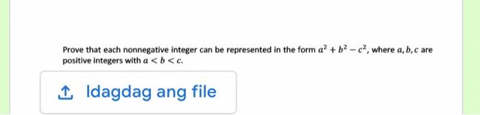 Solved Prove that each nonnegative integer can be | Chegg.com