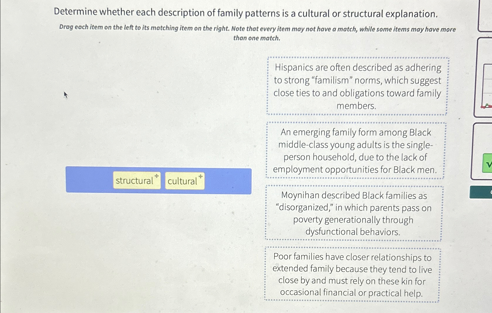 Solved Determine whether each description of family patterns | Chegg.com