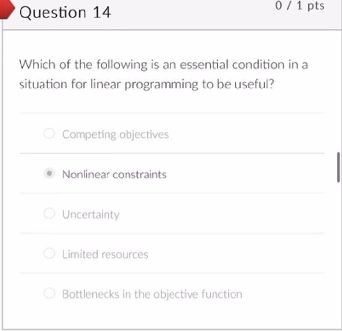 Solved Which of the following is an essential condition in a | Chegg.com