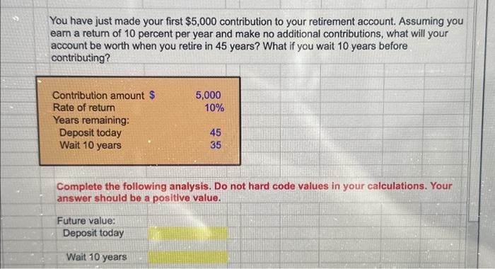 Solved You have just made your first $5,000 contribution to | Chegg.com