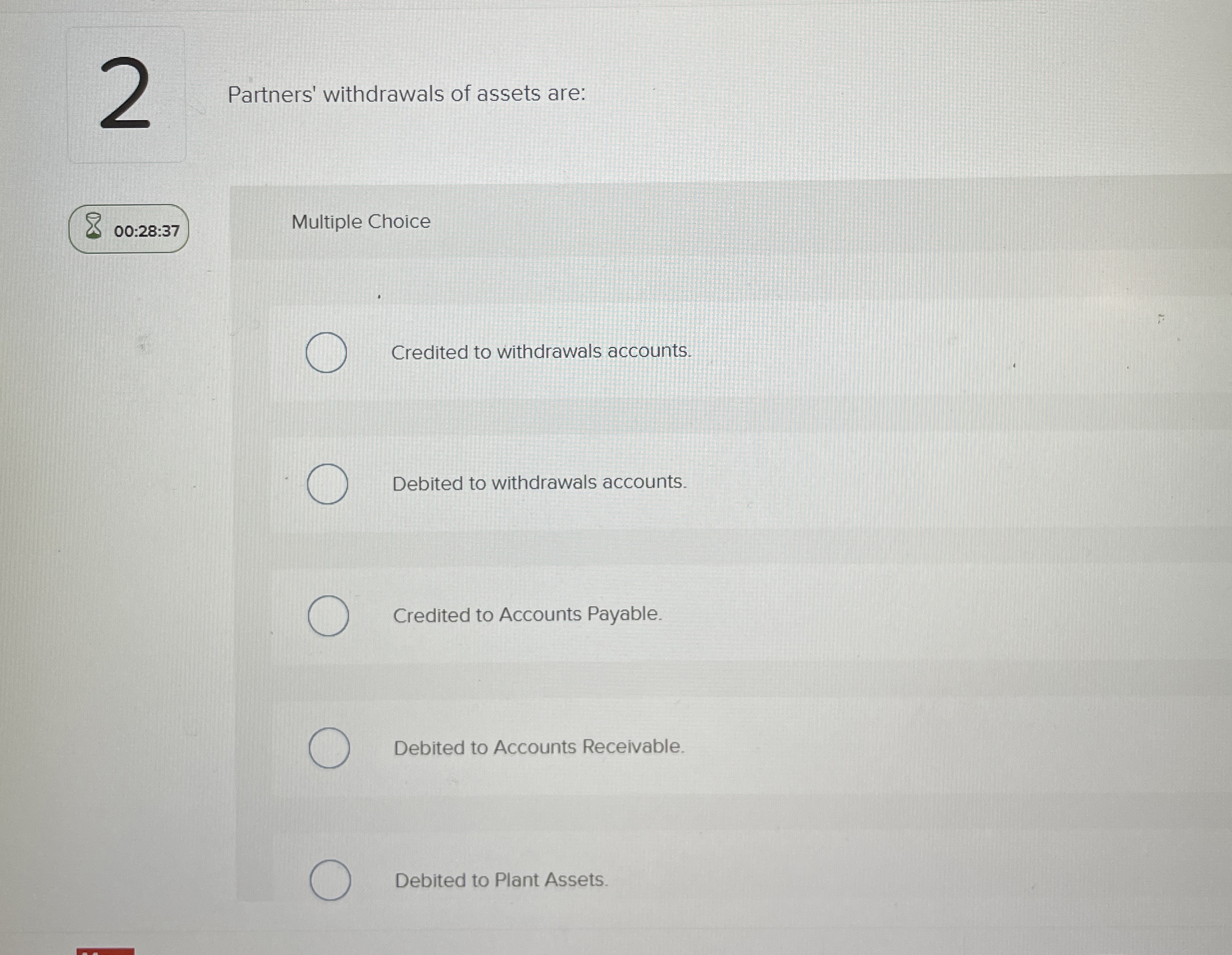 Solved Partners' withdrawals of assets are:Multiple | Chegg.com