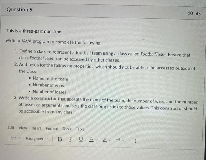 Solved Question 9 10 pts This is a three-part question. | Chegg.com