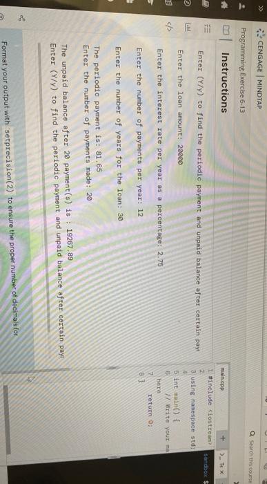 Solved Programming Exercise 6-13 Instructions Q Eile Summary | Chegg.com