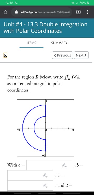 Solved 12:18 30% edfinity.com/assessments/5f0be44 Unit #4 - | Chegg.com