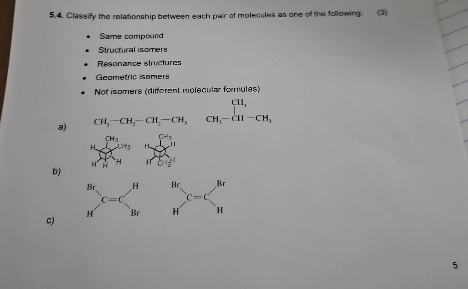 Solved 5.4. ﻿Classify the relationship between each pair of | Chegg.com